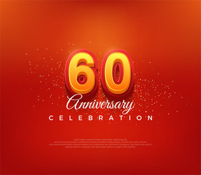 60th anniversary celebration 3d design Royalty Free Vector