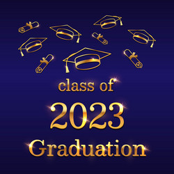 Elegant graduation background with golden cap Vector Image