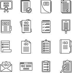 Standard icons set flat iso certified Royalty Free Vector