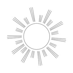 Doodle cartoon sun line art Royalty Free Vector Image