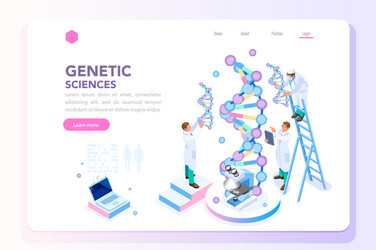 Genetics laboratory biotech banner Royalty Free Vector Image
