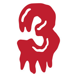 Halloween number 3 stroke Royalty Free Vector Image