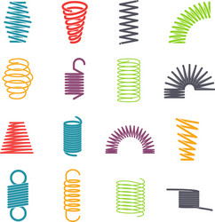 Spring coils metal spiral springs metallic coil Vector Image