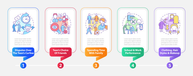 Resolve conflicts with teen rectangle infographic Vector Image