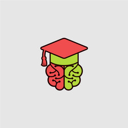 Student brain logo template Royalty Free Vector Image