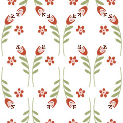 Bell flower pattern on rich orange background Vector Image