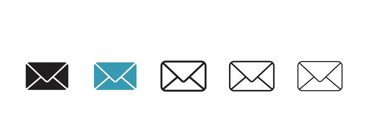 Email icon set mail message post symbol Royalty Free Vector