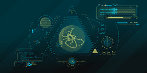 Exploration interface by sci-fi infographics Vector Image