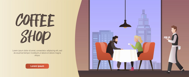 People in coffee shop friends meet and drink Vector Image