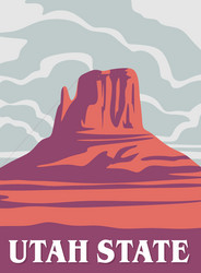 Utah state with beautiful view Royalty Free Vector Image