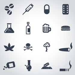 Drugs glyph icons set isolated on white background