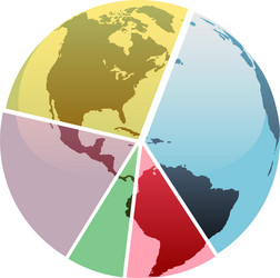 Circle chart infographic template with globe 12 Vector Image