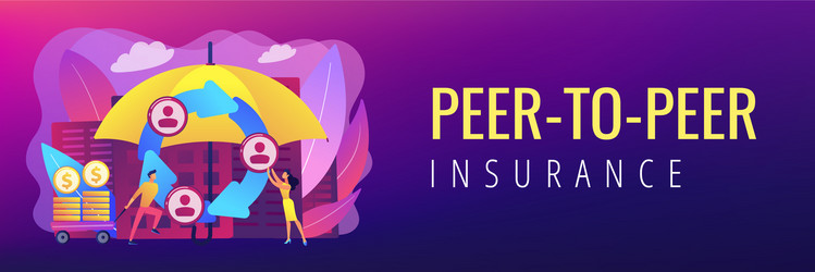 Peer-to-peer insurance concept banner header Vector Image