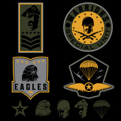 Special unit military emblem set design template Vector Image