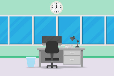 Interior office room with desk and window Vector Image