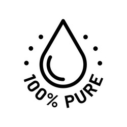 100 percent pure label sticker badge stamp icon Vector Image