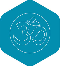 Om sign icon outline style Royalty Free Vector Image