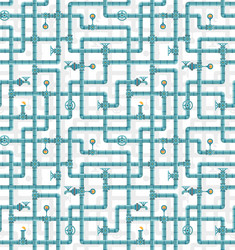 Seamless pattern interlocking pipes with valves Vector Image