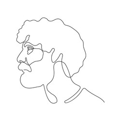 Continuous one line drawing of man portrait Vector Image