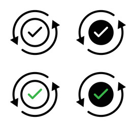 Ensure icon set confidence shield check symbol Vector Image