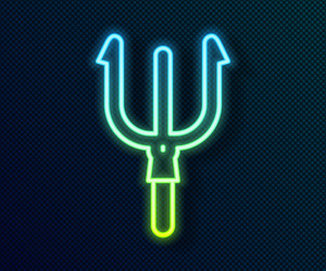 Glowing neon line neptune trident icon isolated Vector Image