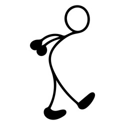 Hands on waist stickman Royalty Free Vector Image