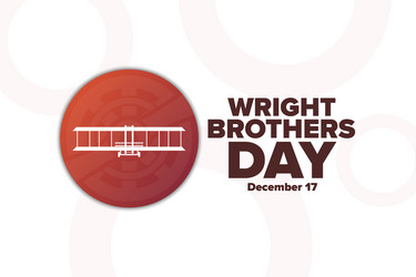 Wright brothers day december 17 holiday concept Vector Image