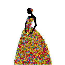 Poppy embroidery dress Royalty Free Vector Image