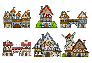 Medieval house Royalty Free Vector Image - VectorStock