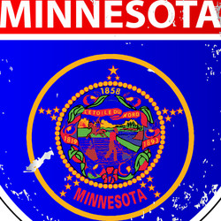 Minnesota flag icons as interstate sign Royalty Free Vector