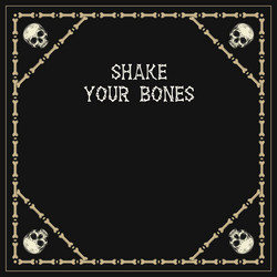 Circular frame made of bones half human skull Vector Image