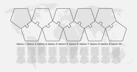 Diagram infographic for 10 steps circle puzzle Vector Image