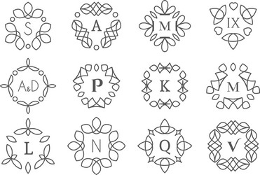 Line art logo templates Royalty Free Vector Image