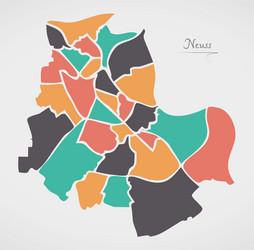 Modern city map - neuss germany Royalty Free Vector Image