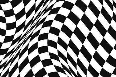 Black and white checkered wavy surface Royalty Free Vector
