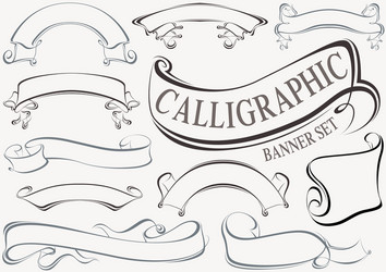 Vintage victorian scroll ribbon banners old tag Vector Image