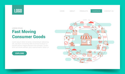 Fmcg fast moving consumer goods concept with icon Vector Image