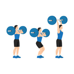 Man doing dumbbell push and press exercise Vector Image
