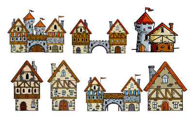 Medieval house Royalty Free Vector Image - VectorStock