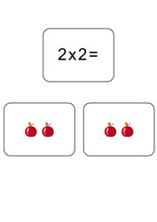 Multiplication table of 2 maths card Royalty Free Vector