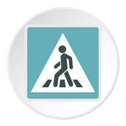 Pedestrian crossing and crosswalk sign line icon Vector Image