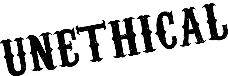 Unethical rubber stamp Royalty Free Vector Image