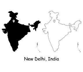 Delhi india map grey Royalty Free Vector Image