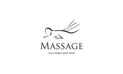 Body massage logo design Royalty Free Vector Image
