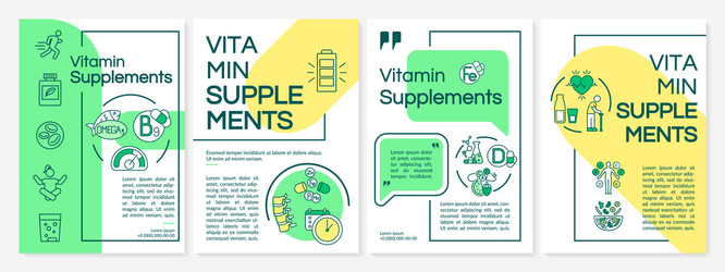 Essential vitamins brochure template Royalty Free Vector