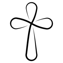 Cross mark symbol christian faith a single Vector Image