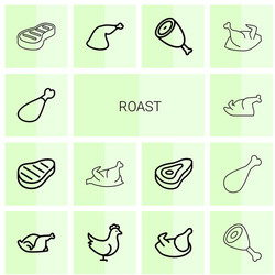 Roast icons Royalty Free Vector Image - VectorStock