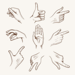 Hand drawn inside of gesture finger Royalty Free Vector