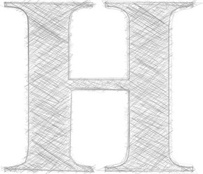 Freehand typography letter h Royalty Free Vector Image
