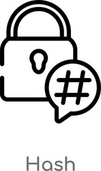 Outline hash key icon isolated black simple line Vector Image